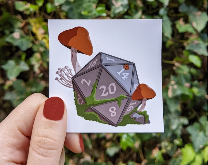 MUSHROOM DICE DND Sticker, D20 Sticker, Dnd Vinyl Sticker, Dnd ...