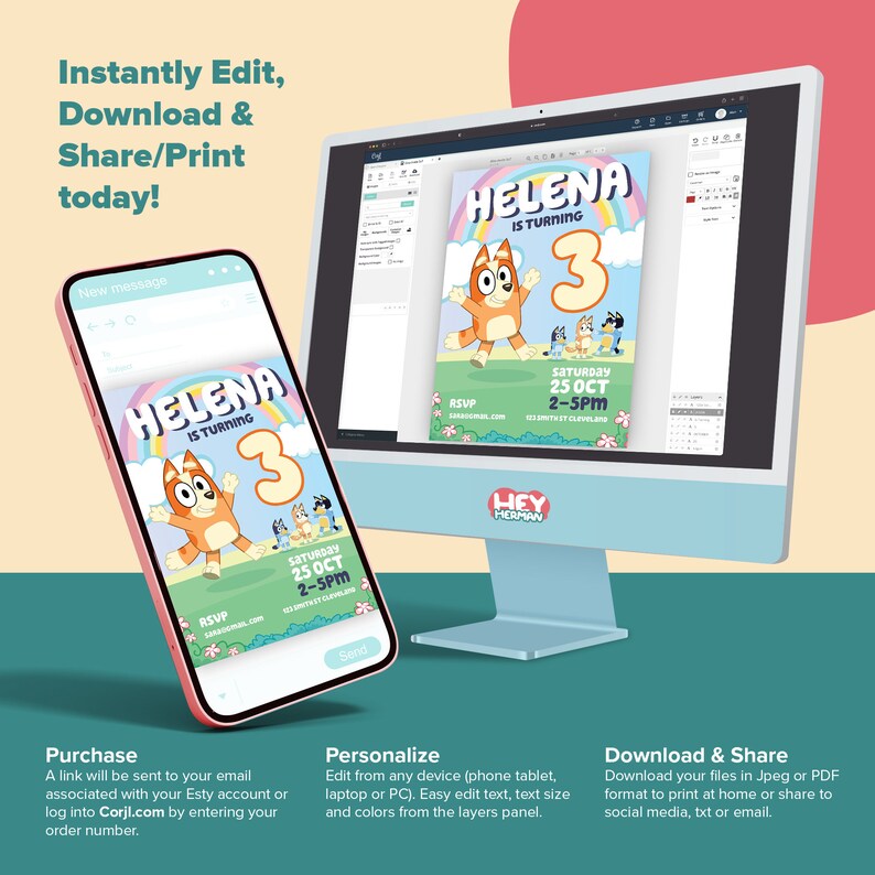 Bingo Birthday Invitation Bingo Girls Birthday Invite Girls - Etsy