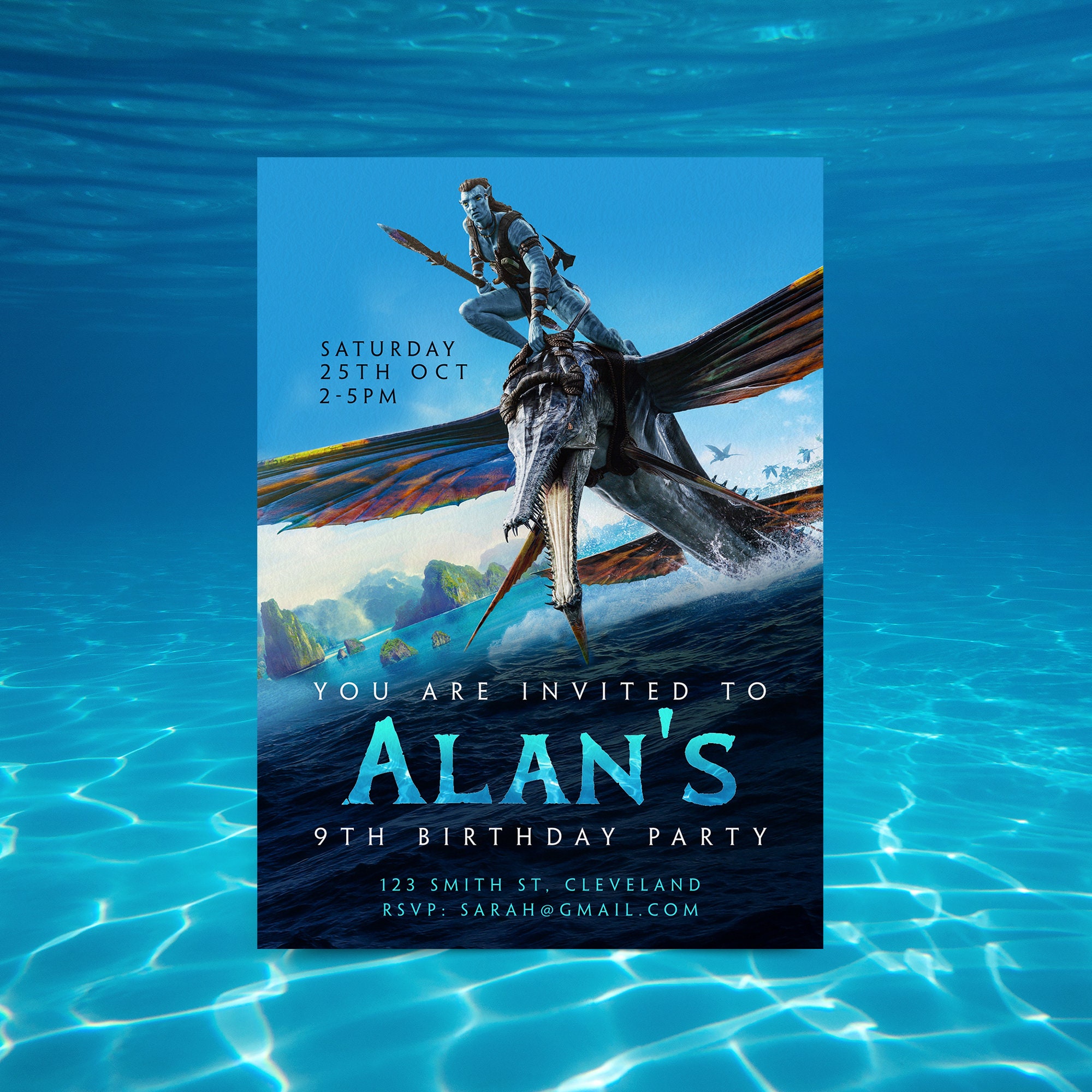 Avatar 2 Birthday Invitation, Avatar Kids Birthday Invite, the Way of ...