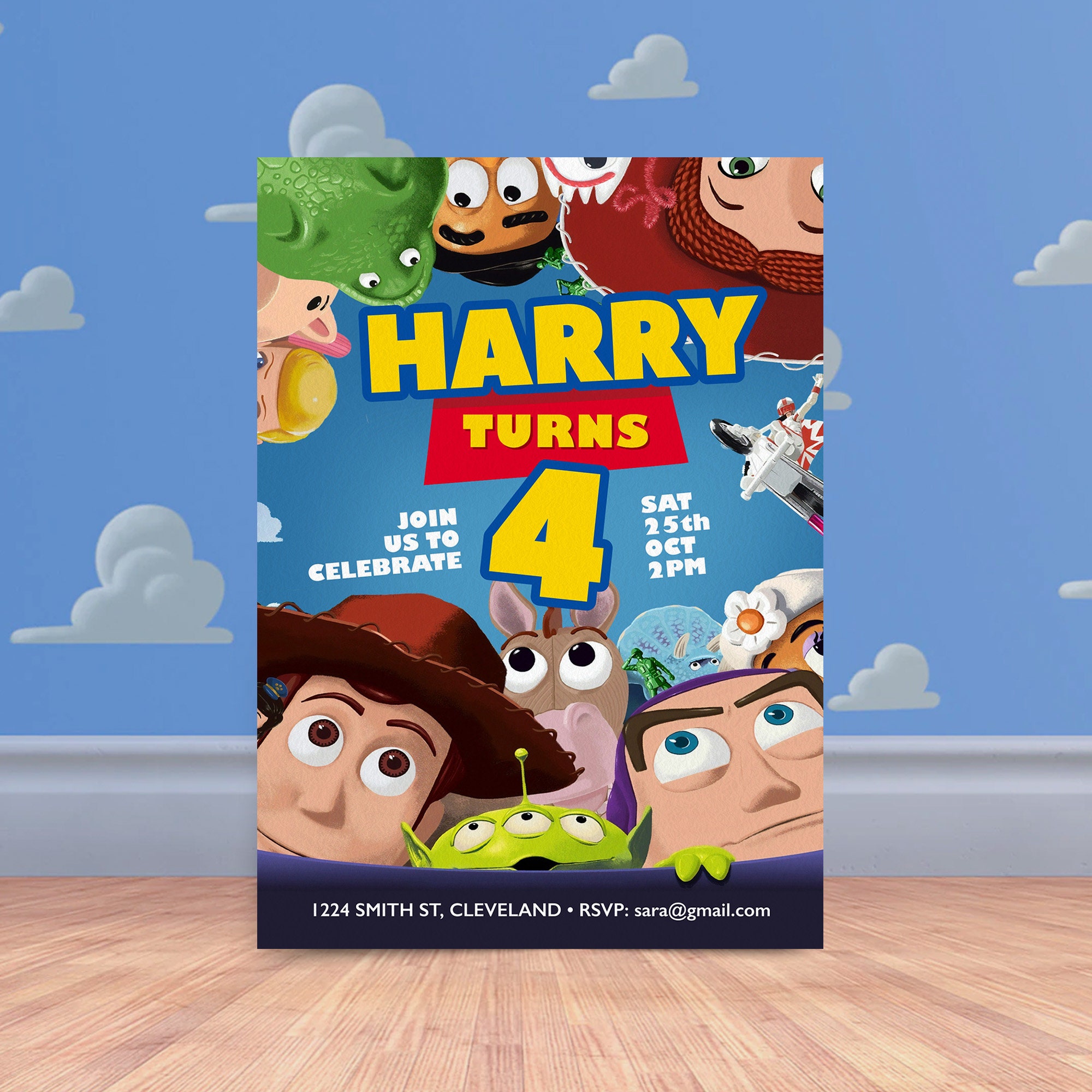 Toy Birthday Invitation, Toy Birthday Invite, Kids Party Invitation ...