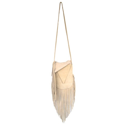 Desert Light Tan Leather Fringe Bag Light Tan Cross Body - Etsy