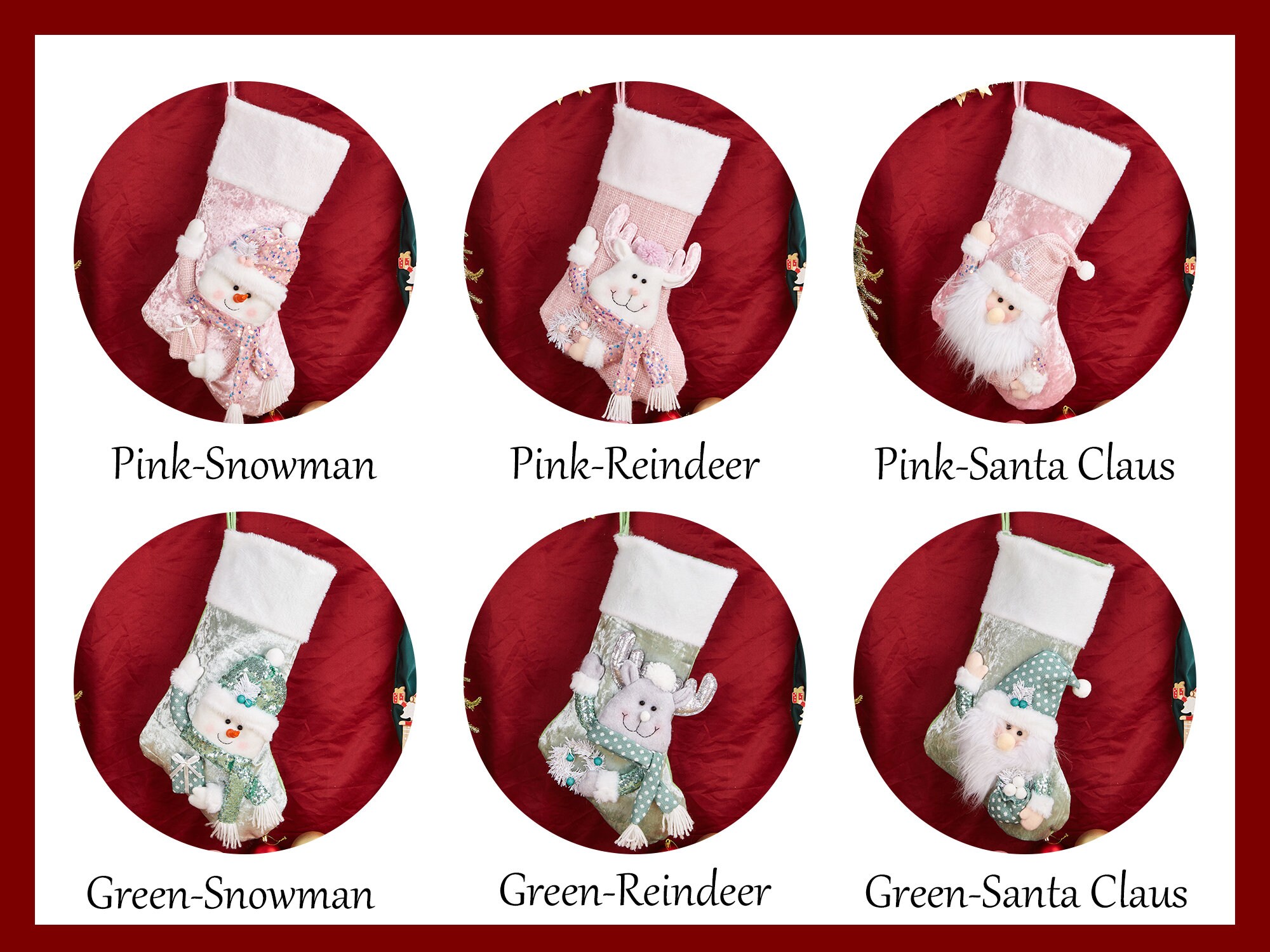 3D Christmas Stockings With Names,embroidered Christmas Stockings 2023 ...