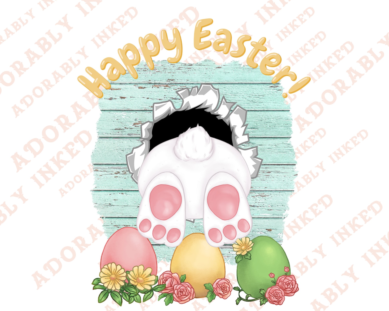 Happy Easter Bunny Bum Pastel Png - Etsy