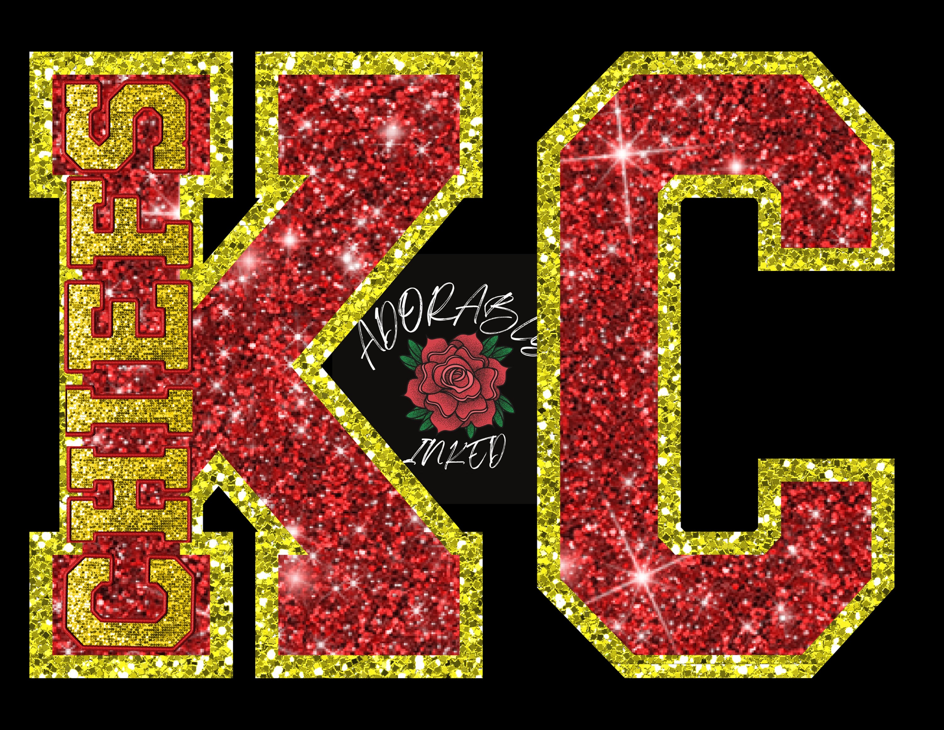 KC Chiefs Glitter Font - Etsy