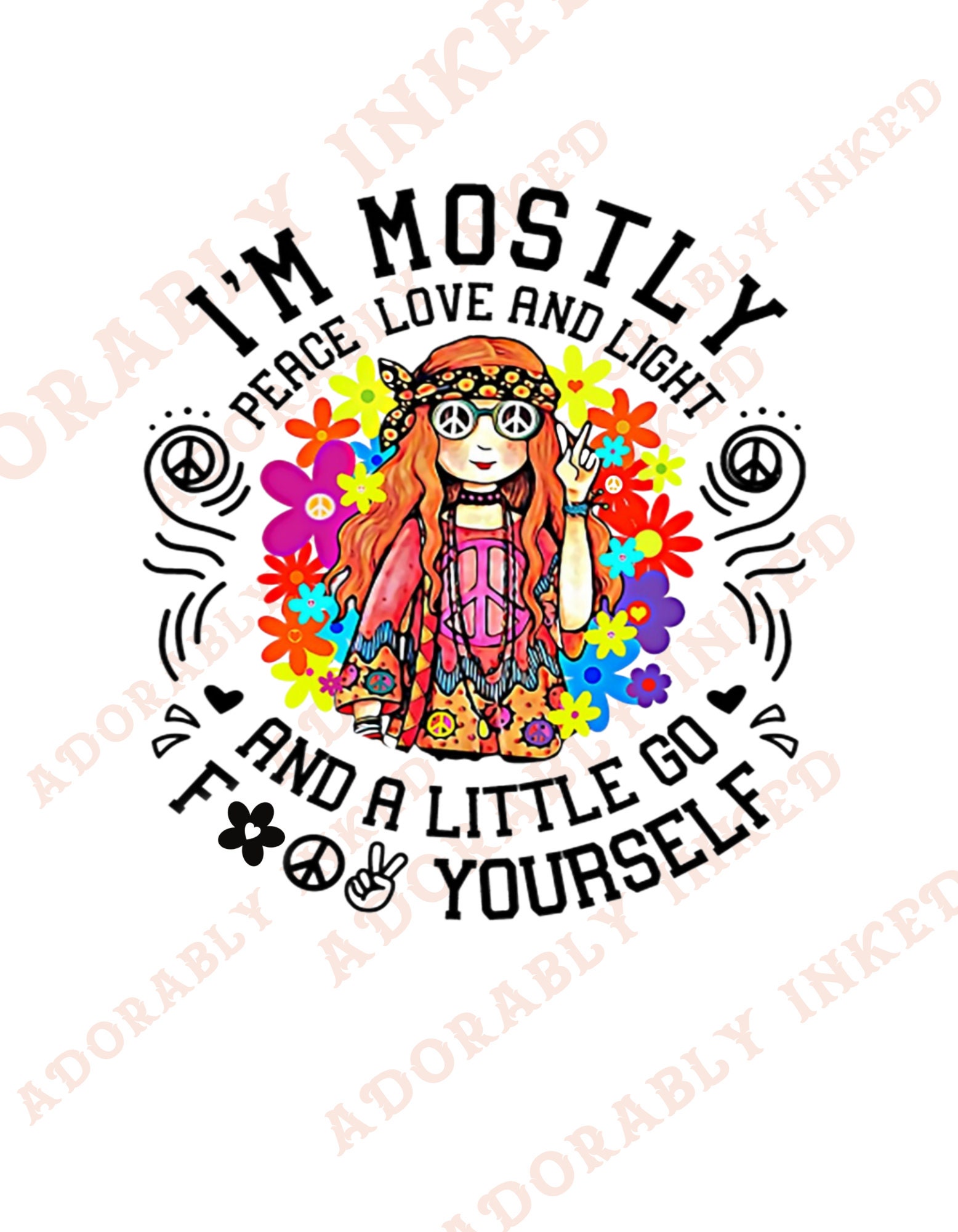 Hippie Girl Sublimation Etsy