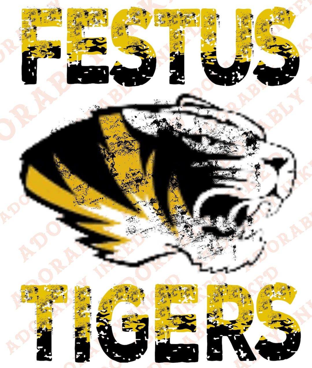 Festus Tigers Distressed Png File Sublimation - Etsy