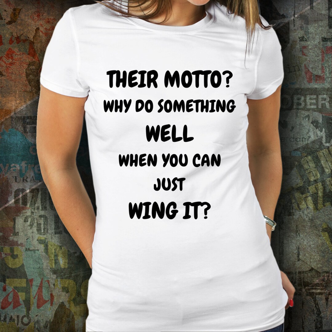 Just Wing It, Motto, Boss's Gift Idea, Funny Quote, Office Gift Idea ...