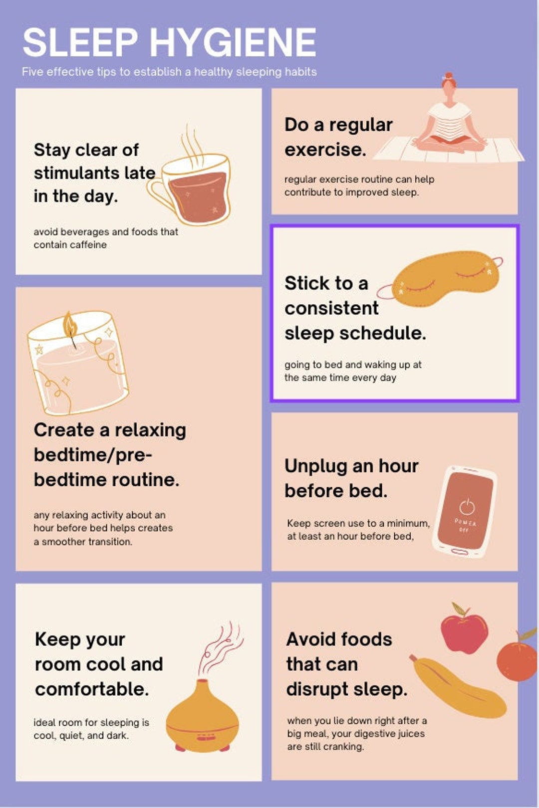 Sleep Care Poster, Printable, Sleep Hygiene, Insomnia, Sleep Better - Etsy