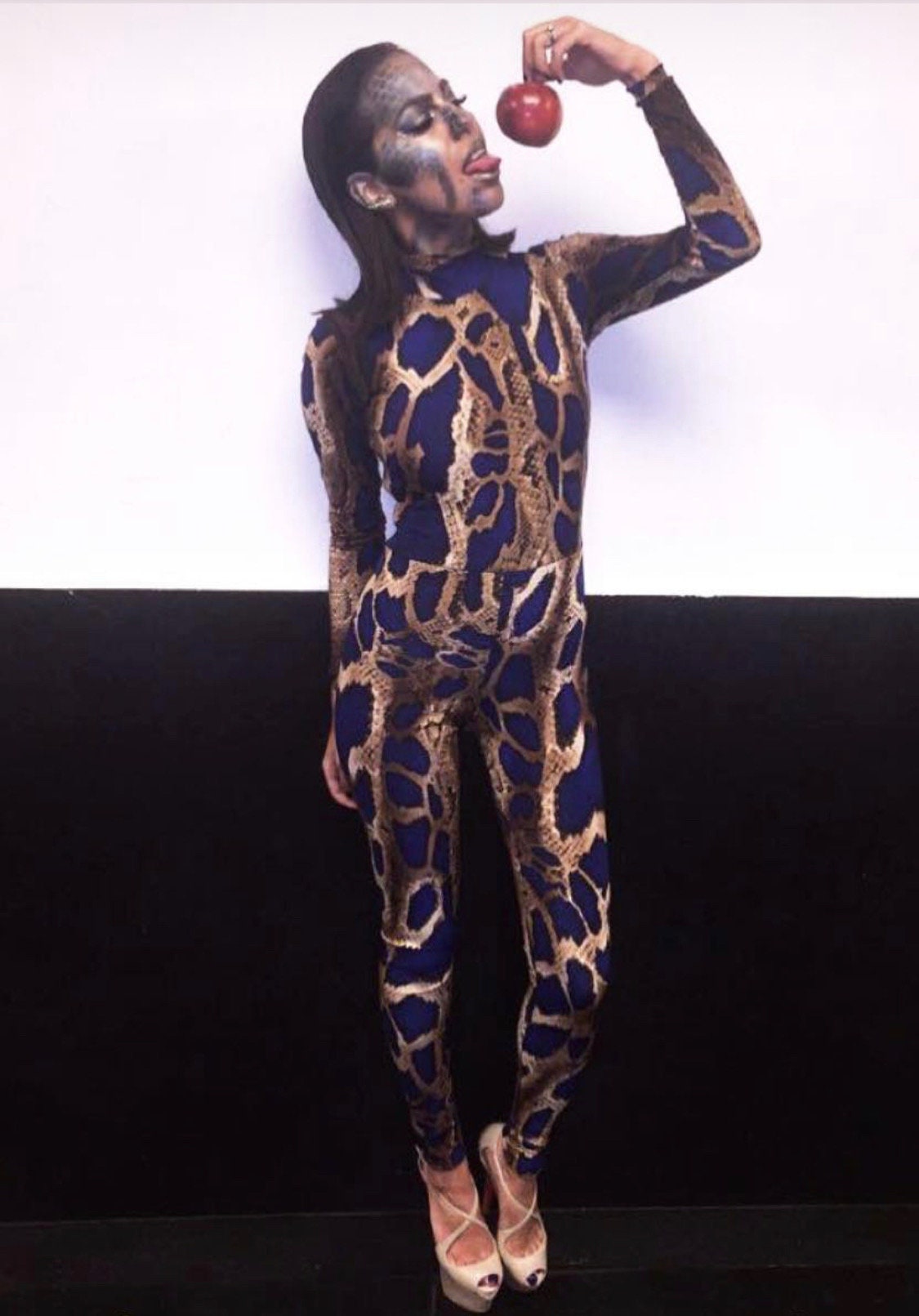 Snakeskin Jumpsuit Catsuit, One of a Kind Designer Halloween Python ...