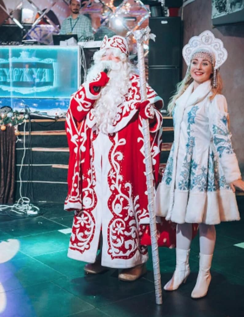 High Quality Christmas Santa Claus Costume Luxury Suit Ded Moroz New ...