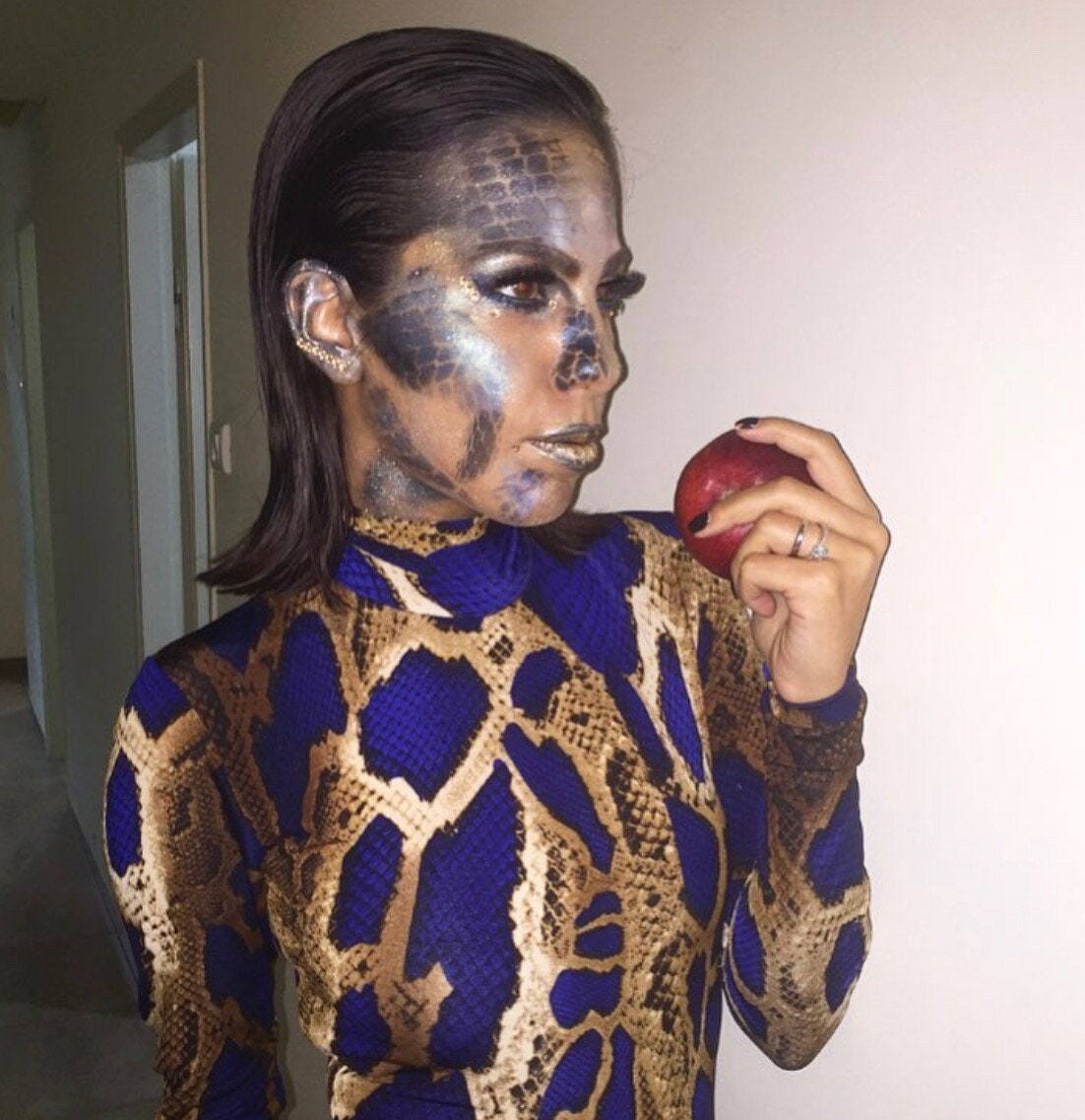 Snakeskin Jumpsuit Catsuit, One of a Kind Designer Halloween Python ...