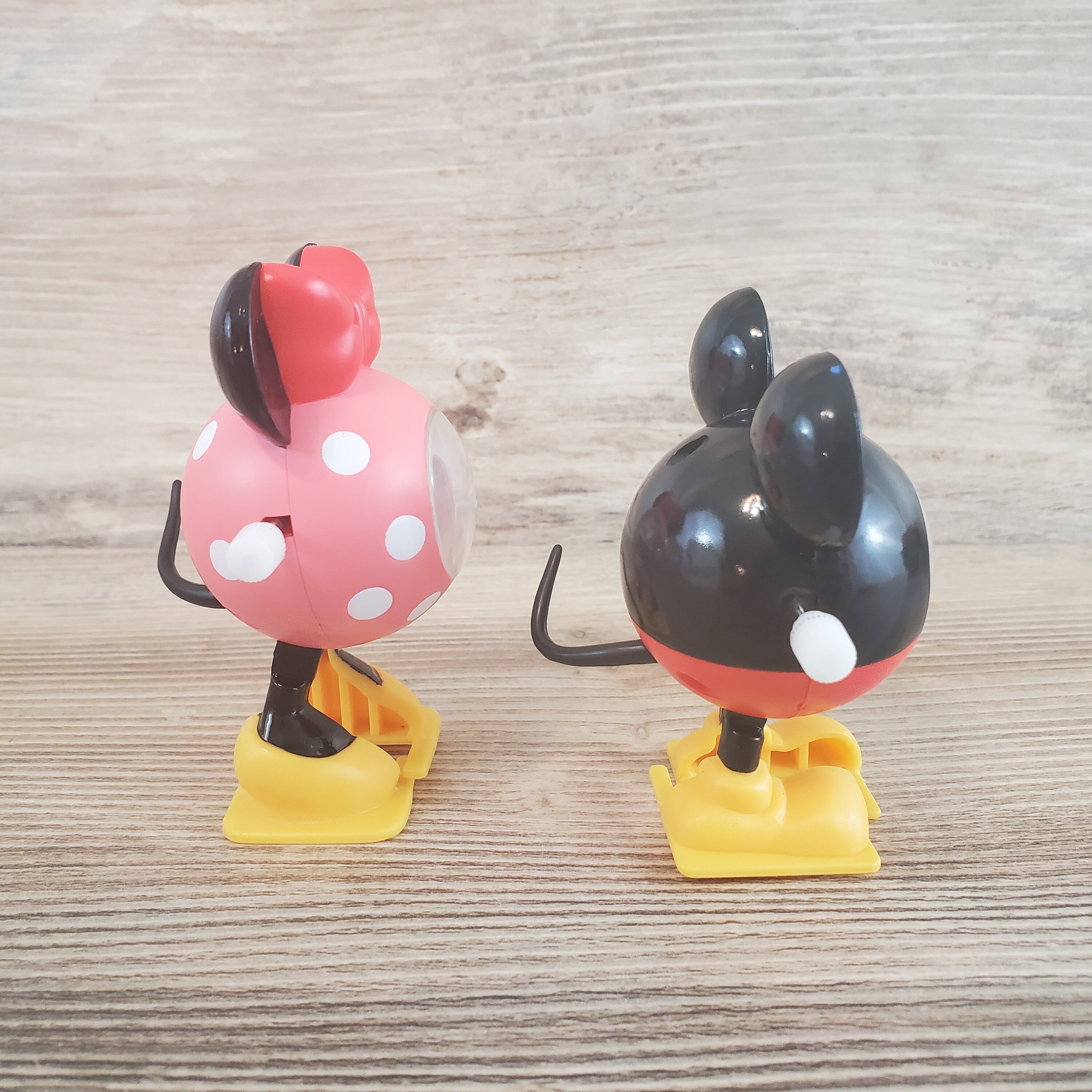 Vintage Mickey and Minnie Mouse Wind up Walking Clock Collectible Toy ...