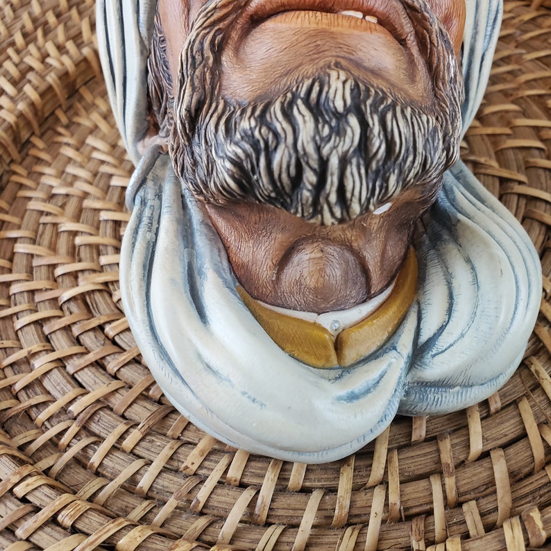 Rare 1970s Chalkware Head Abdul Sheik Arab Turban Made in England Very ...
