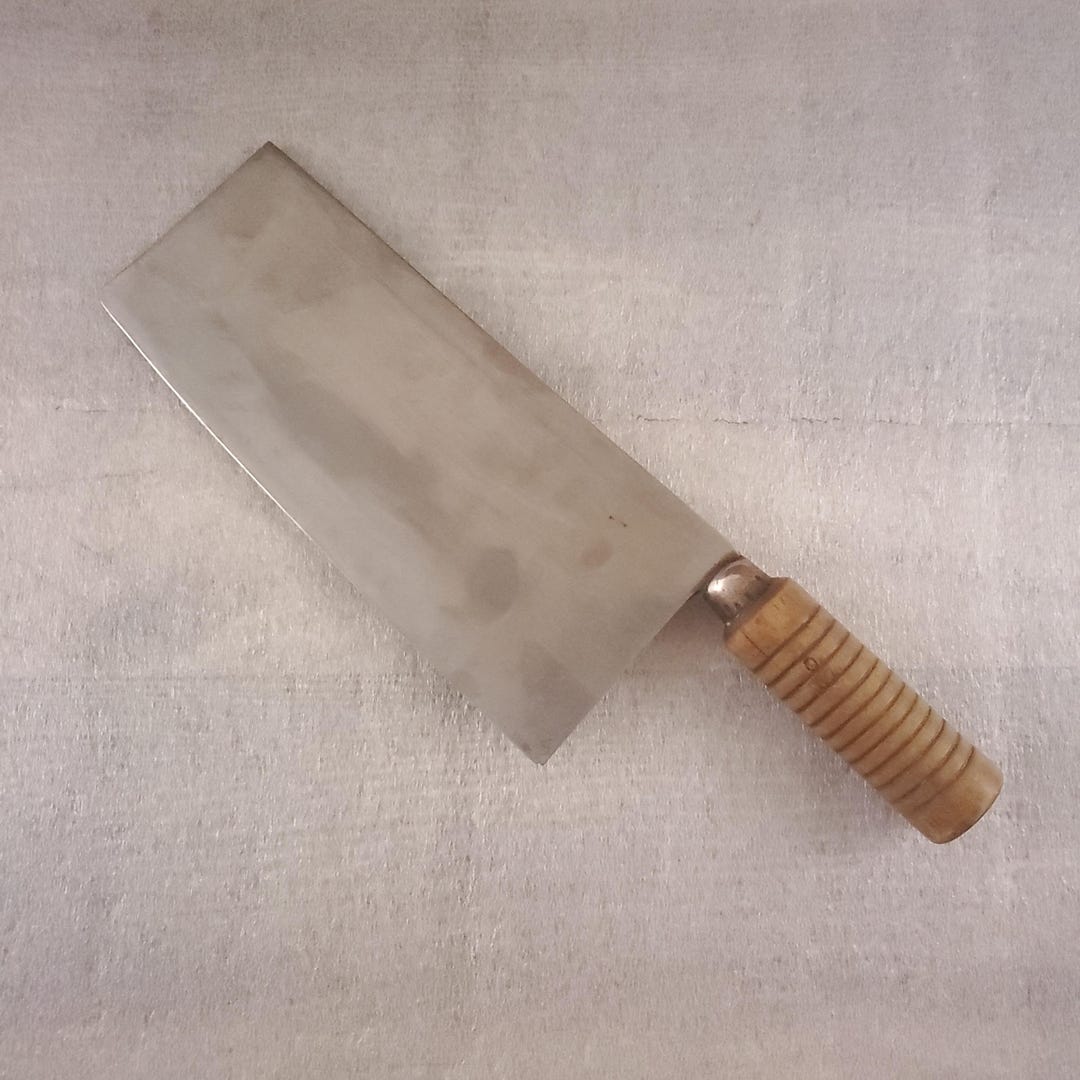 Primitive Meat Cleaver Hand Forged W 7 3/4" Blade ~ Wood Handle W ...