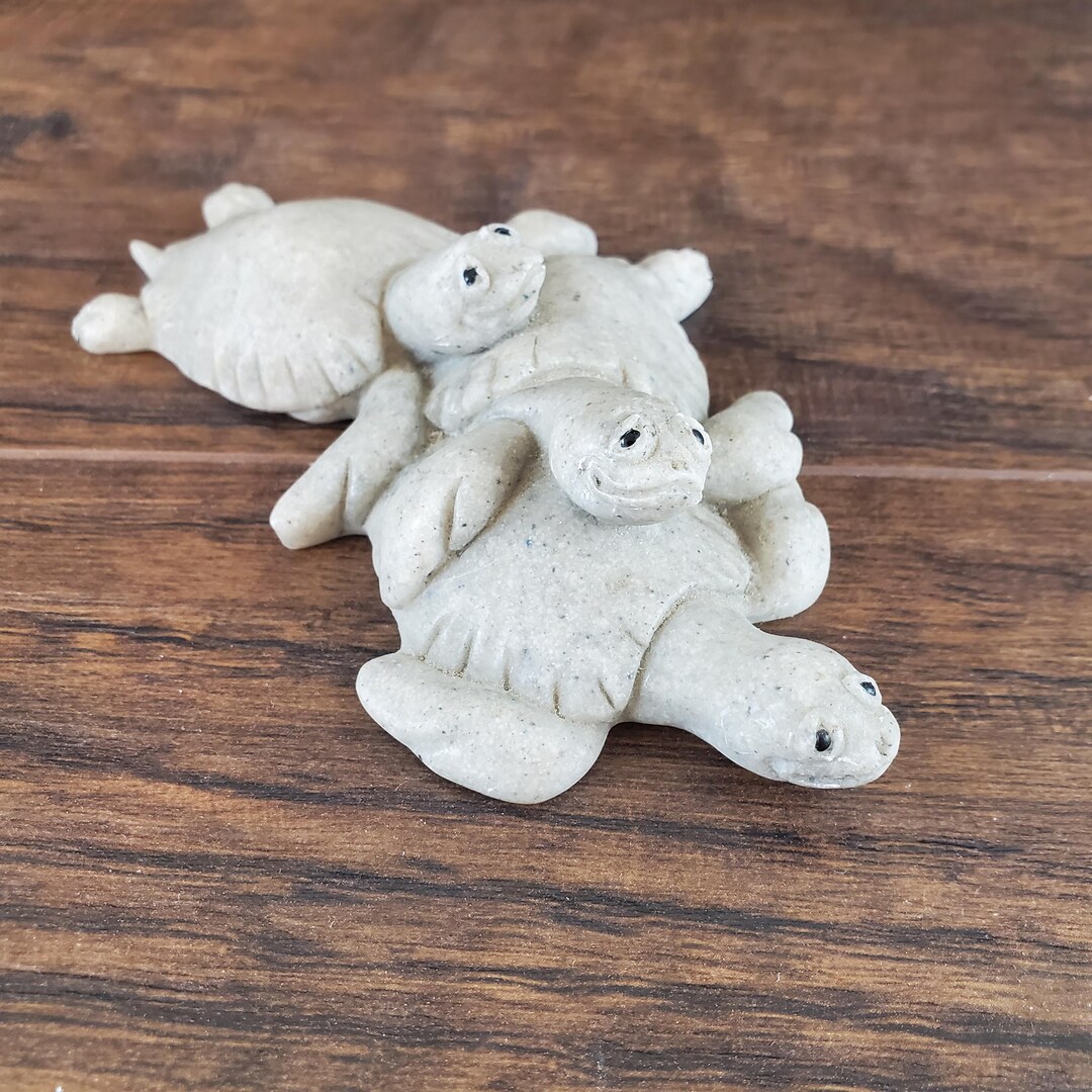 Quarry Critters Sea Turtle Trio Figurine ~ Trip ~ 1999 Second Nature ...