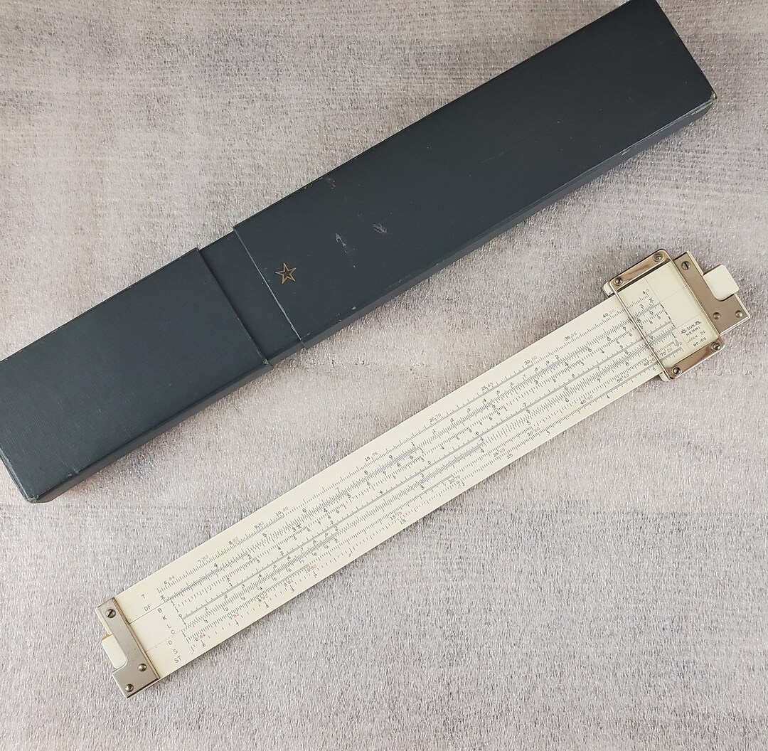 Vintage Sun Hemmi Bamboo Slide Rule 159 Made in Japan With Original Box ...