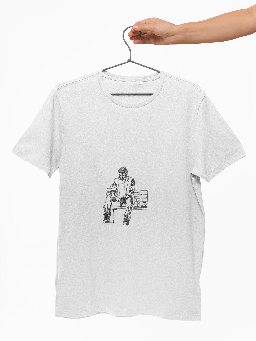 Sad Keanu T-shirt - Minimalist Bench Meme Tee - Iconic Pop Culture ...