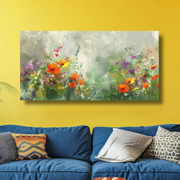 Abstract Floral Canvas Wall Art - Etsy