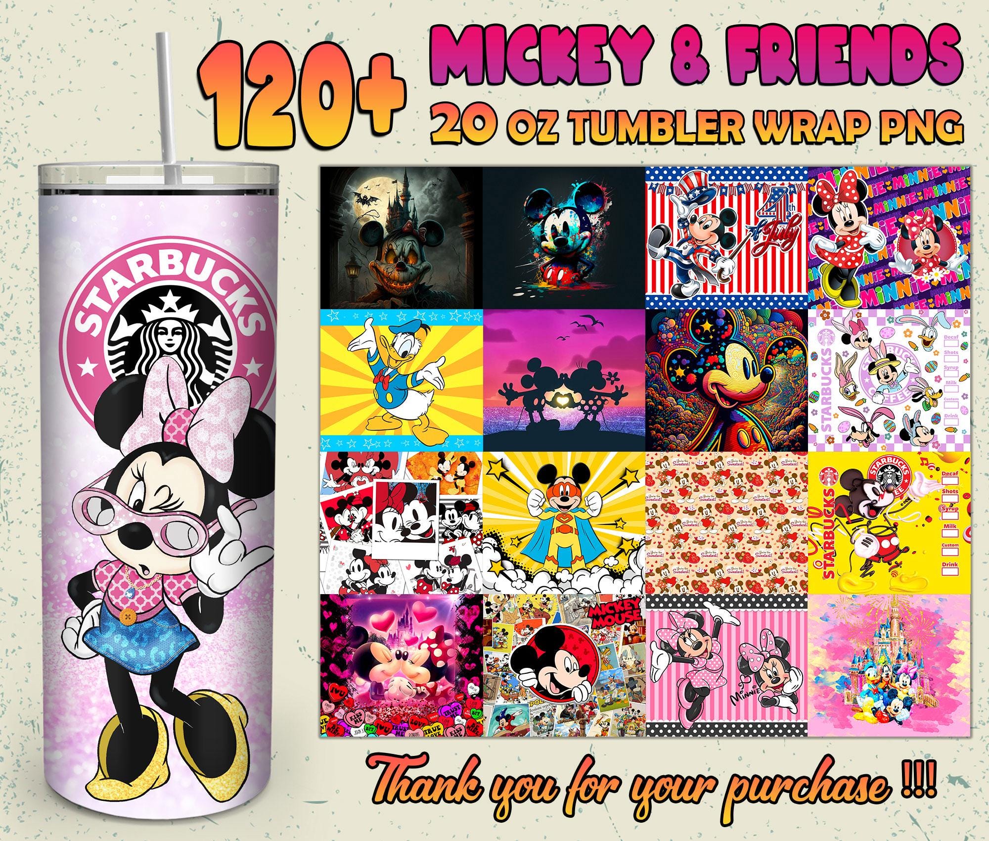 120 Designs Cartoon Characters Bundle Png 20oz Skinny Tumbler Wrap ...