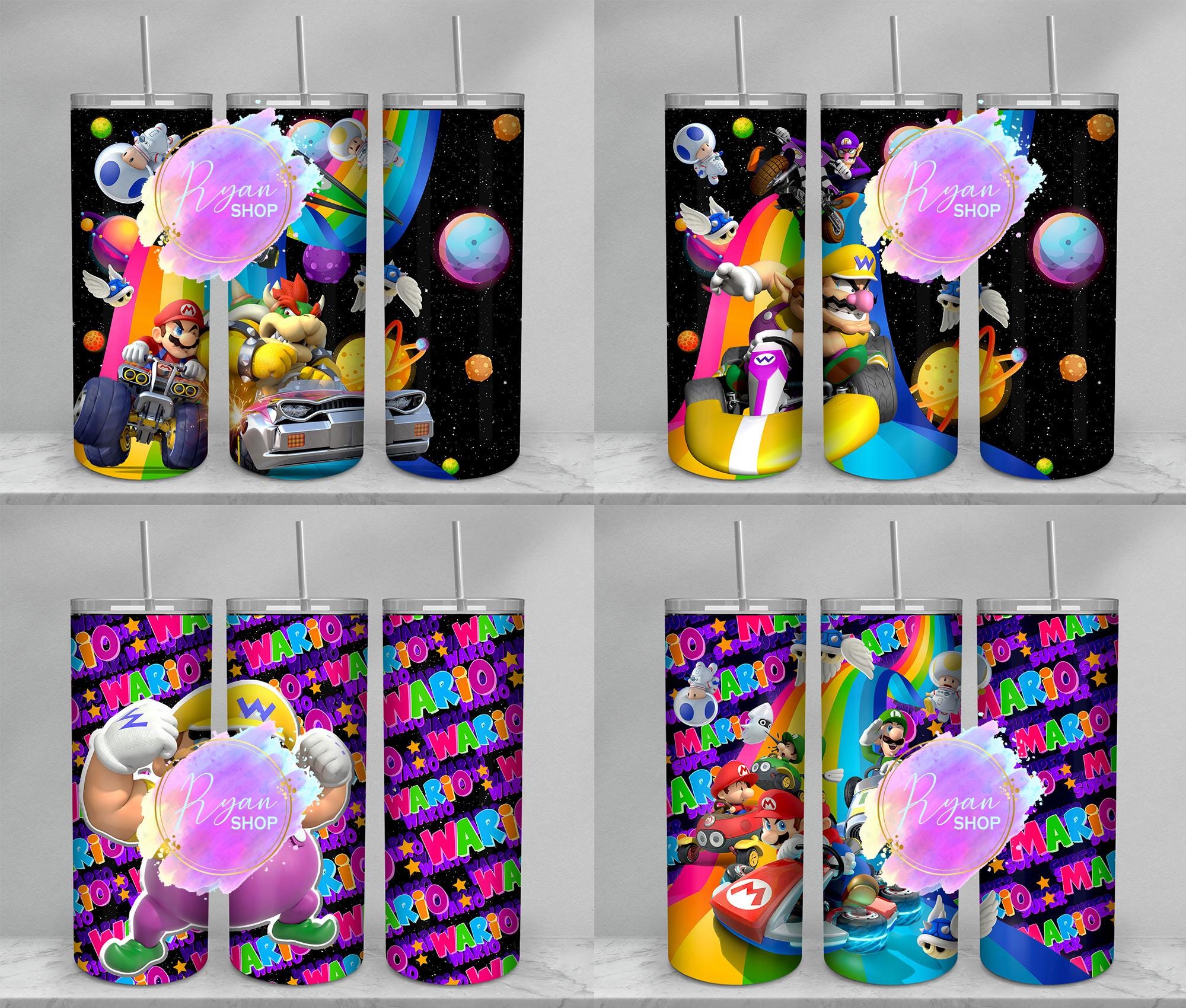100 Designs Cartoon Characters Bundle Png 20oz Skinny Tumbler Wrap ...