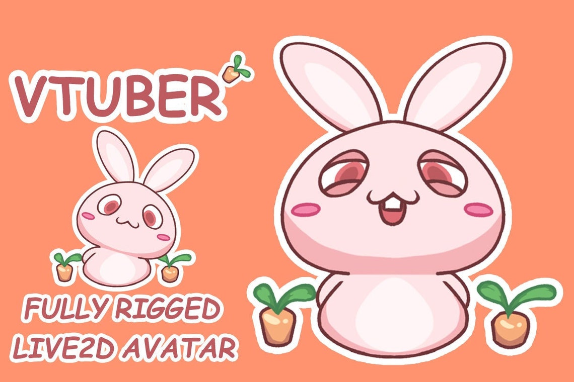 Customizable Vtuber Rabbit Vtuber Model Fully Body/fully Rigged Live2d ...