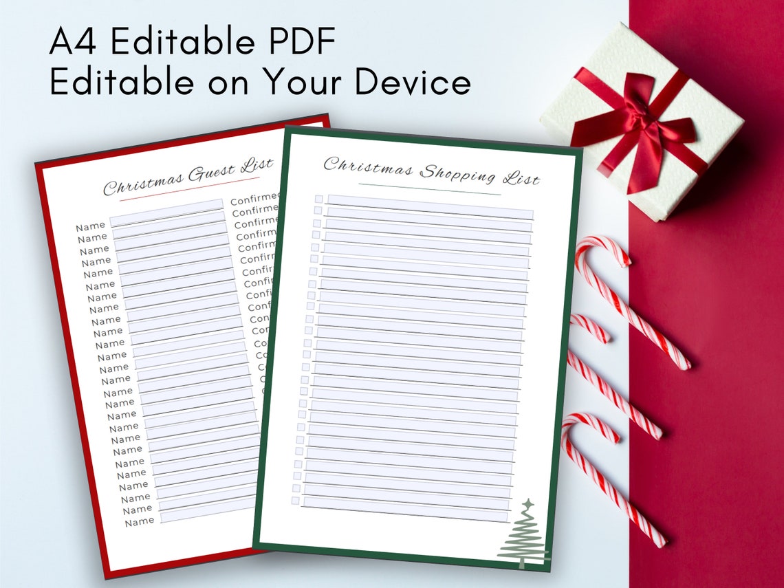 Printable Christmas Guest and Shopping Lists, Plus a Bonus Christmas ...
