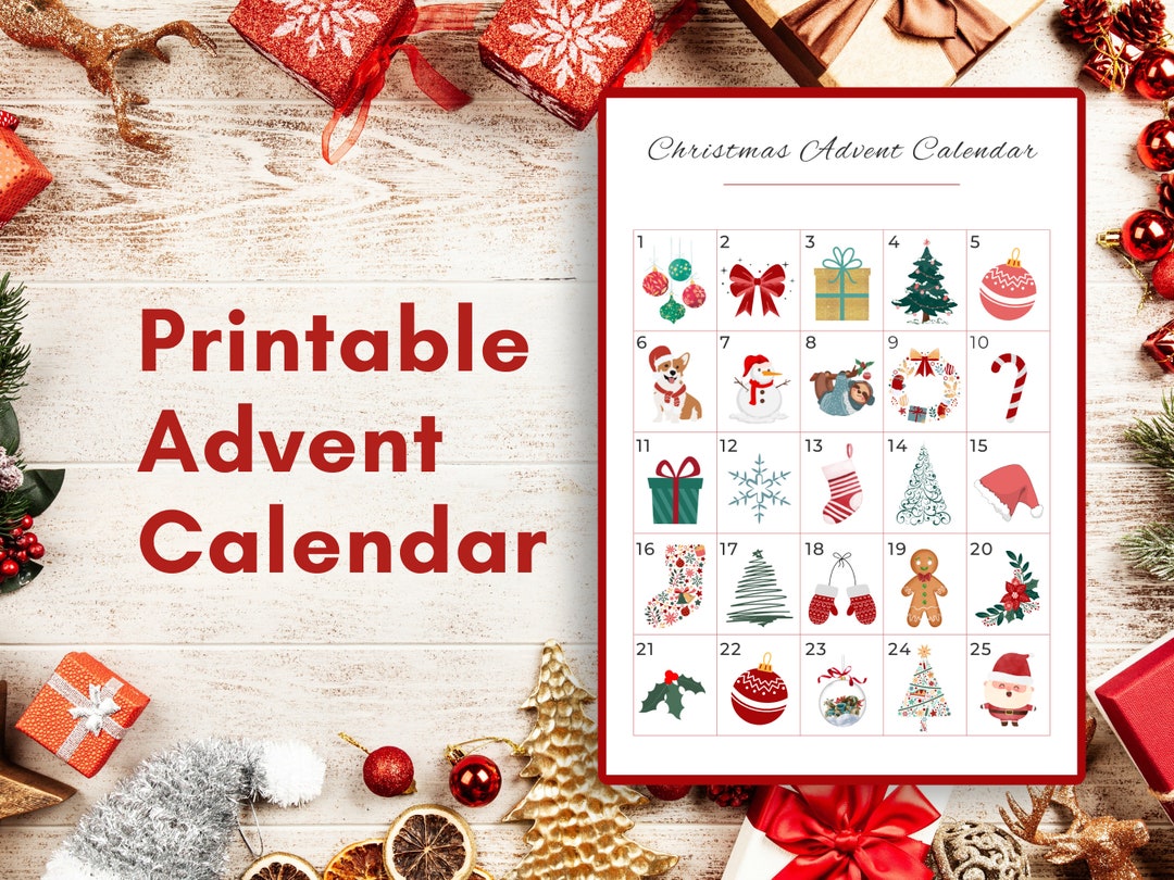 Christmas Advent Calendar | Christmas Count Down | Instant Download ...