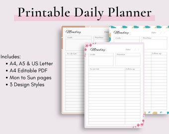 2025 Printable Daily Planner PDF - Etsy