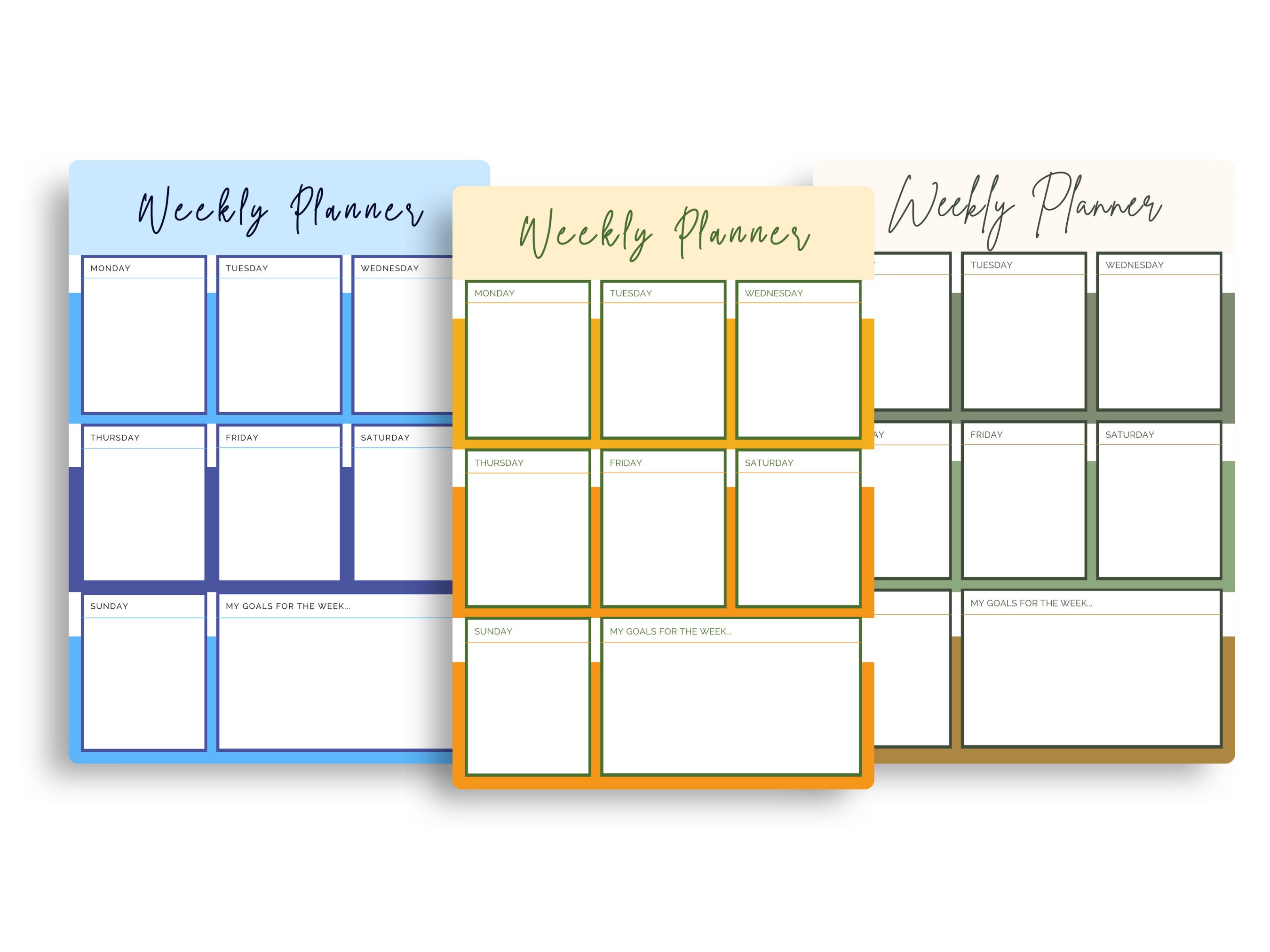 Printable Editable Elegant Weekly Planners Flower Planners Elegant ...