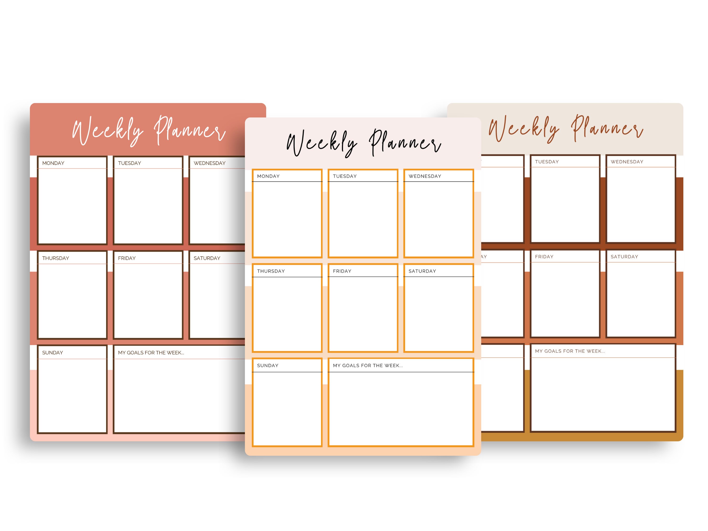 Printable Editable Elegant Weekly Planners Flower Planners Elegant ...