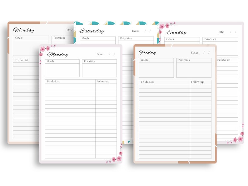 Printable Daily Planner: Elegant PDF, Editable A4 (digital Download ...