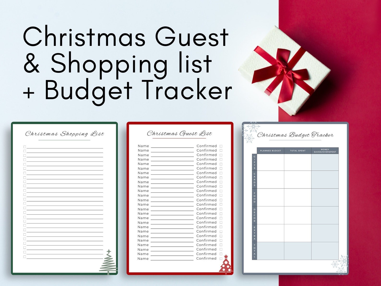 Printable Christmas Guest and Shopping Lists, Plus a Bonus Christmas ...
