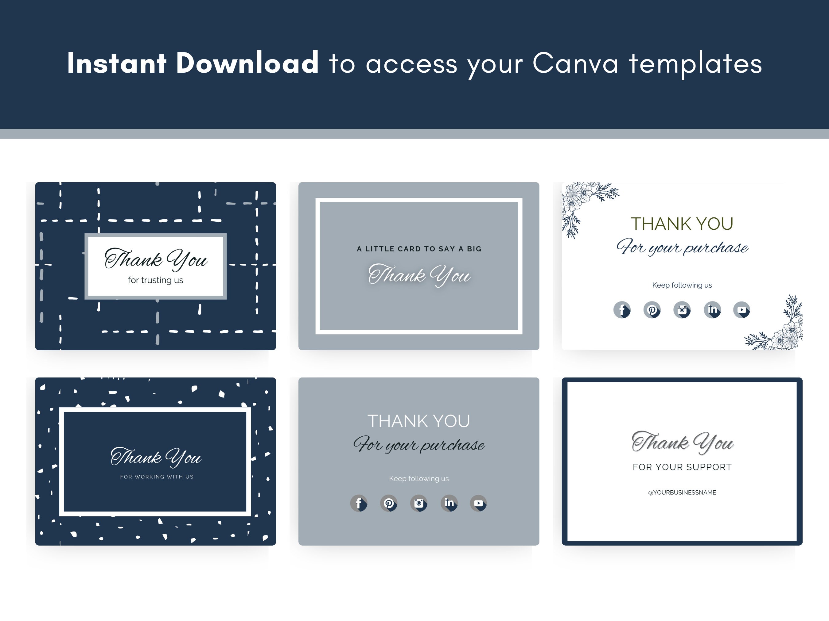 Neutral Modern Thank You Card Templates | Thank You Cards Canva ...