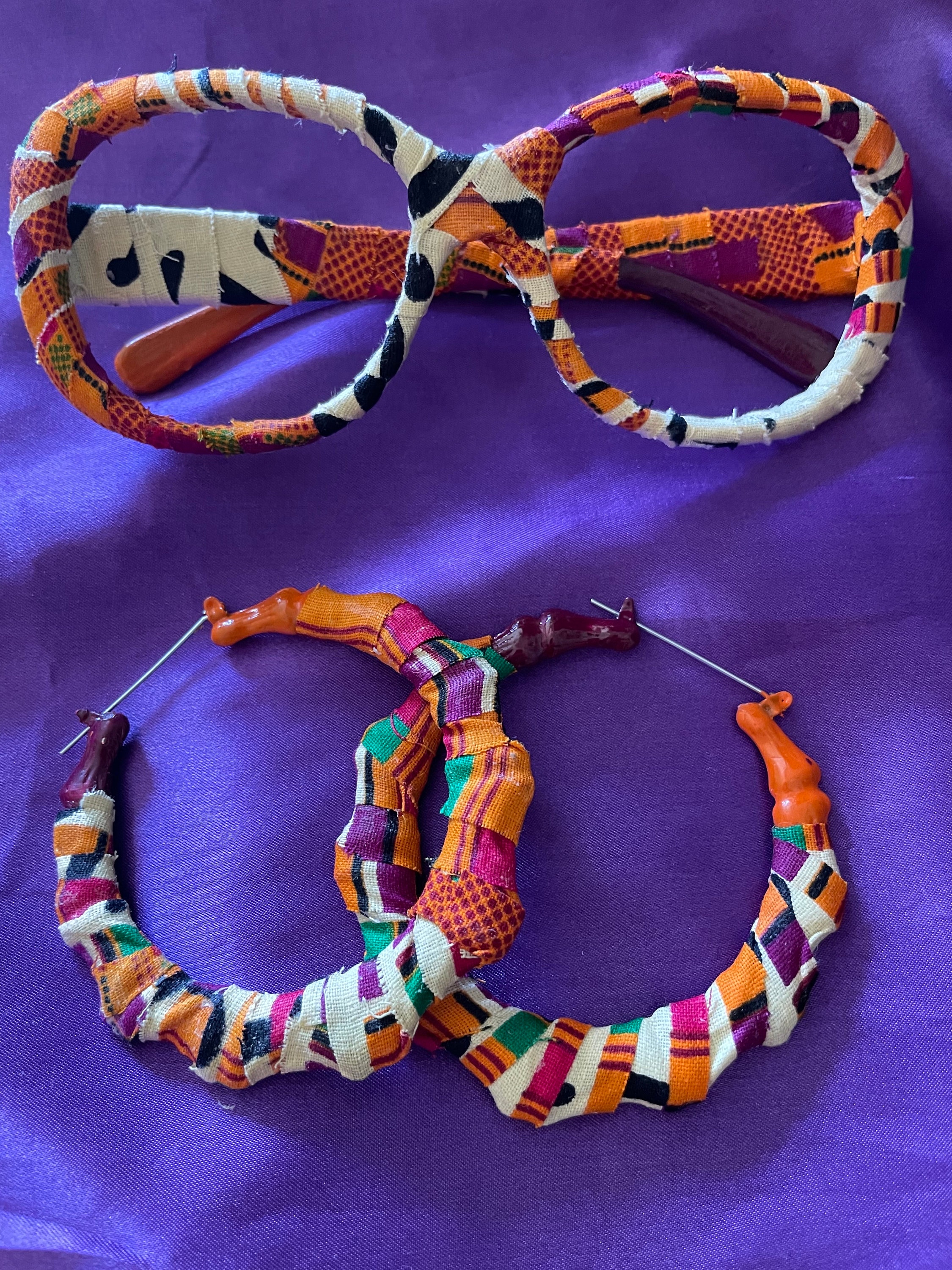 Orange Multicolor Ankara Lensless Frames and Hoops sold Separately - Etsy