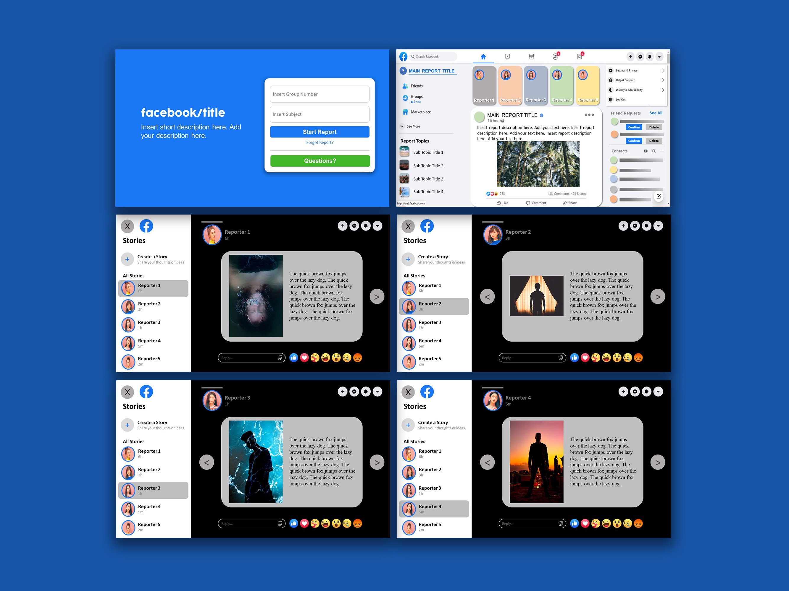 Facebook Inspired Powerpoint Template - Etsy