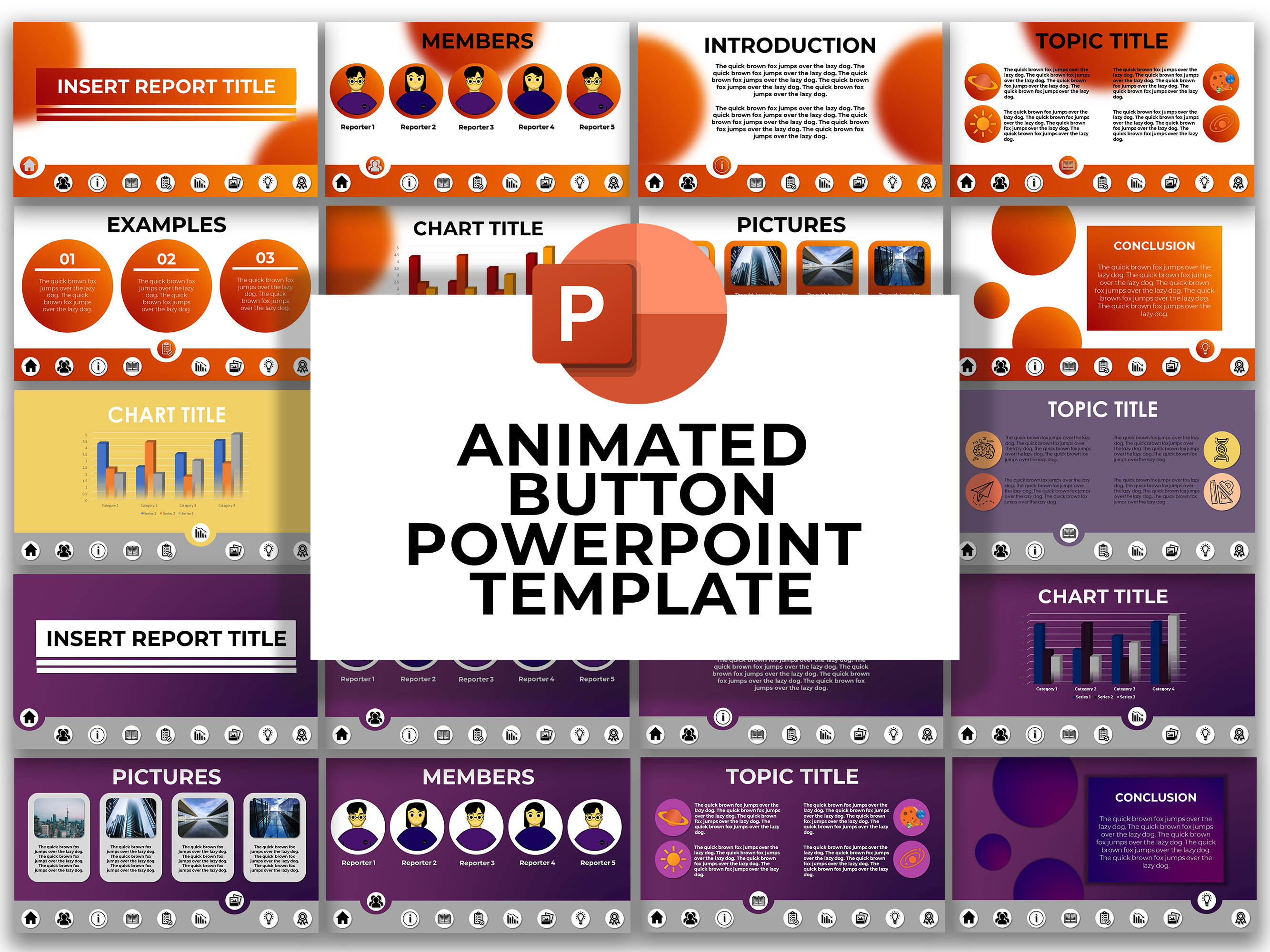 Animated Button Morph PPT Template (3 VERSIONS) - Etsy