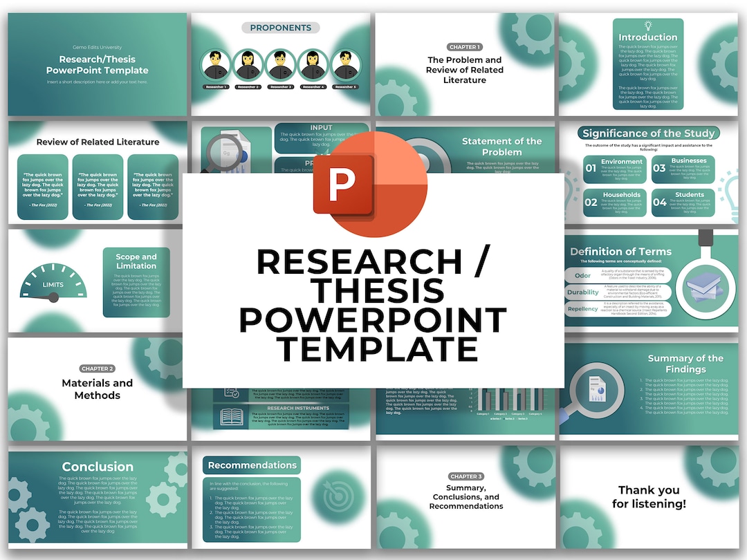 Research / Thesis Powerpoint Template - Etsy
