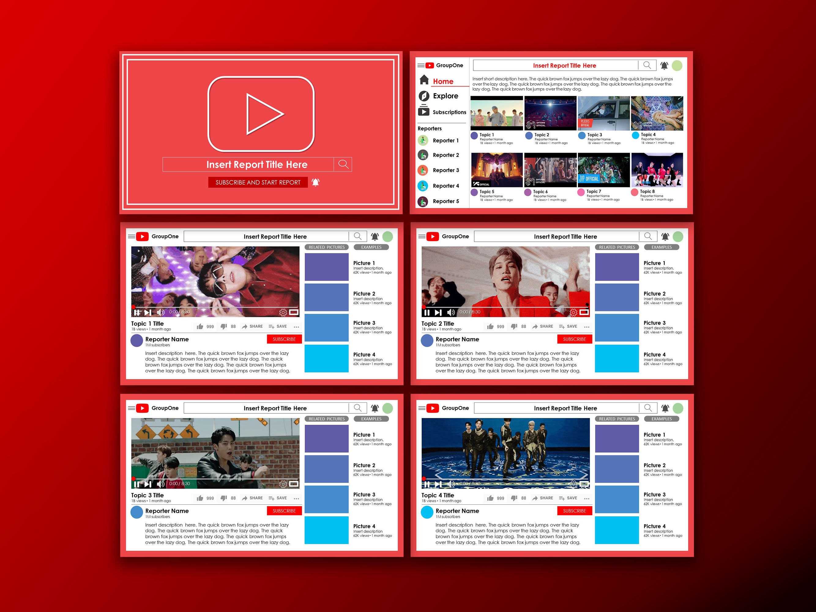 Youtube Inspired Powerpoint Template - Etsy