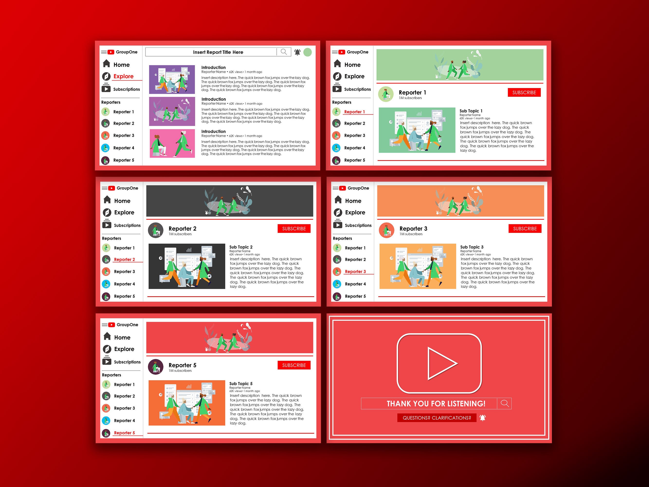 Youtube Inspired Powerpoint Template - Etsy