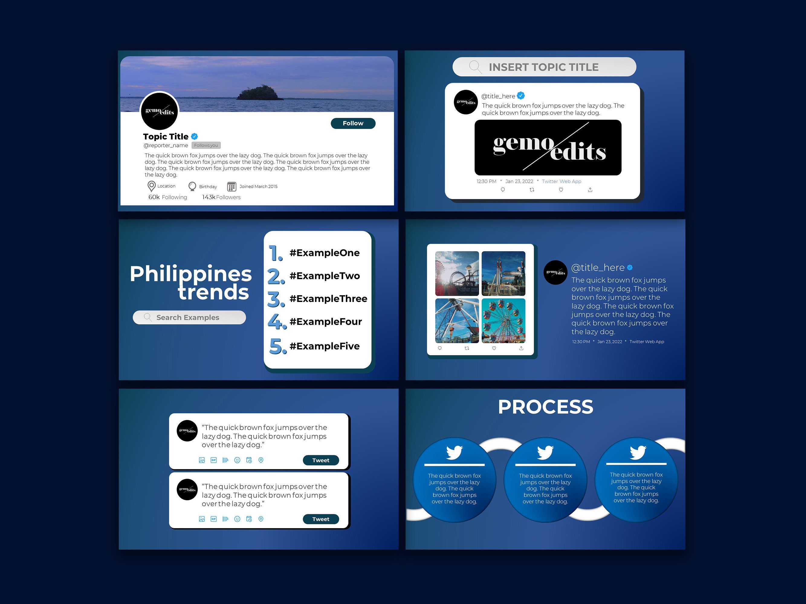 Twitter Inspired Powerpoint Template - Etsy