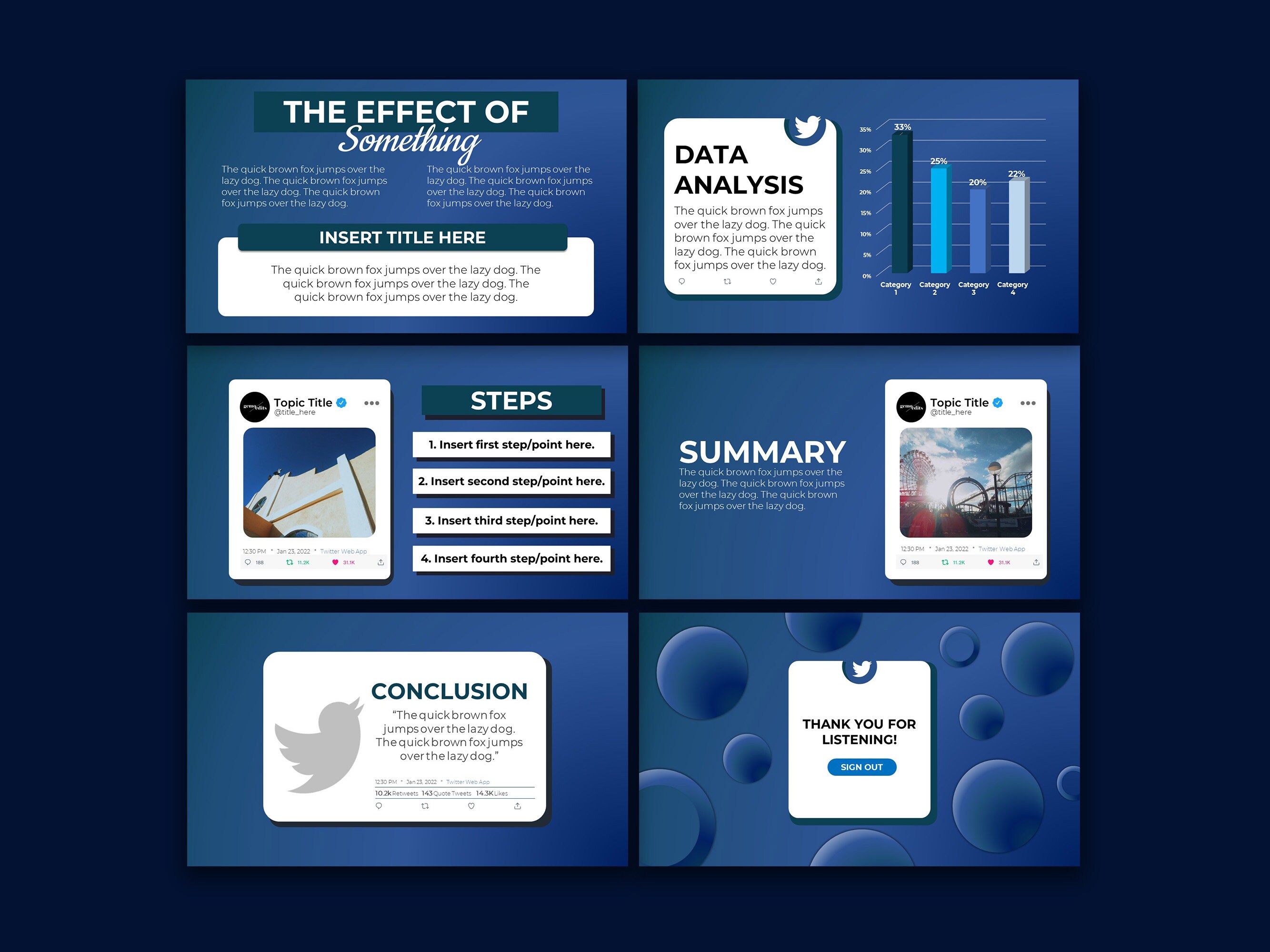 Twitter Inspired Powerpoint Template - Etsy