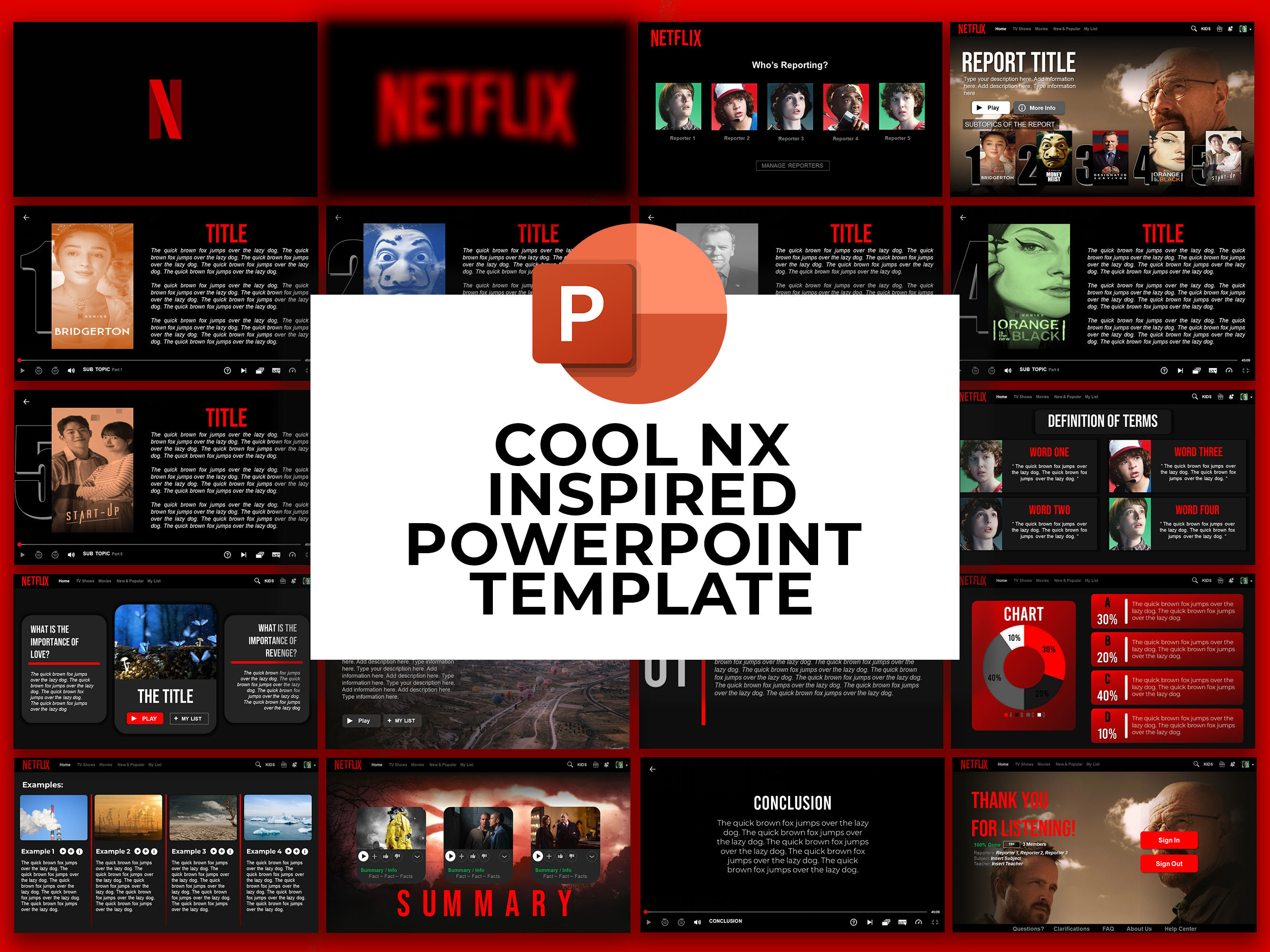 Cool NX Inspired Powerpoint Template - Etsy