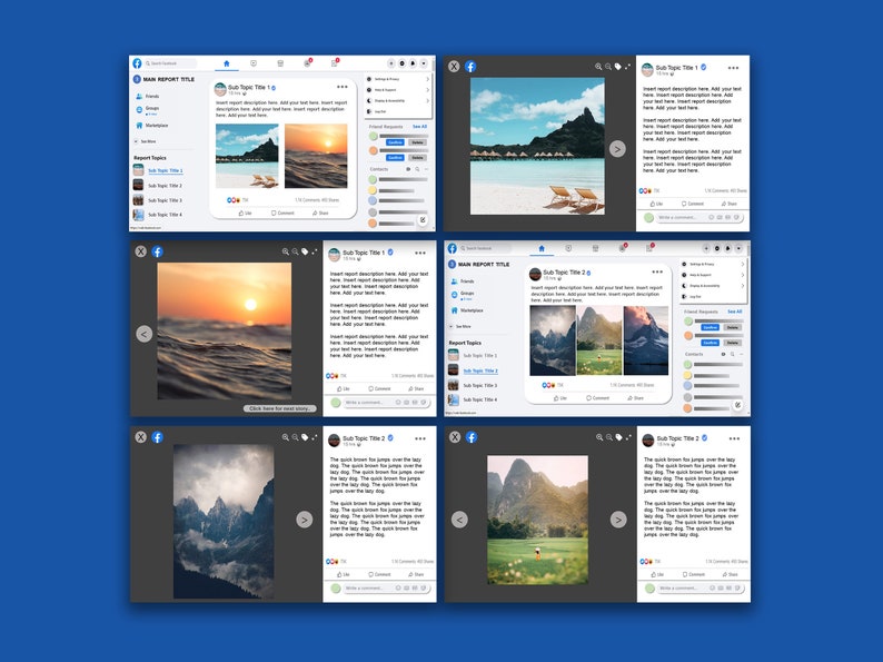 Facebook Inspired Powerpoint Template - Etsy