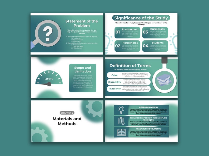 Research / Thesis Powerpoint Template - Etsy