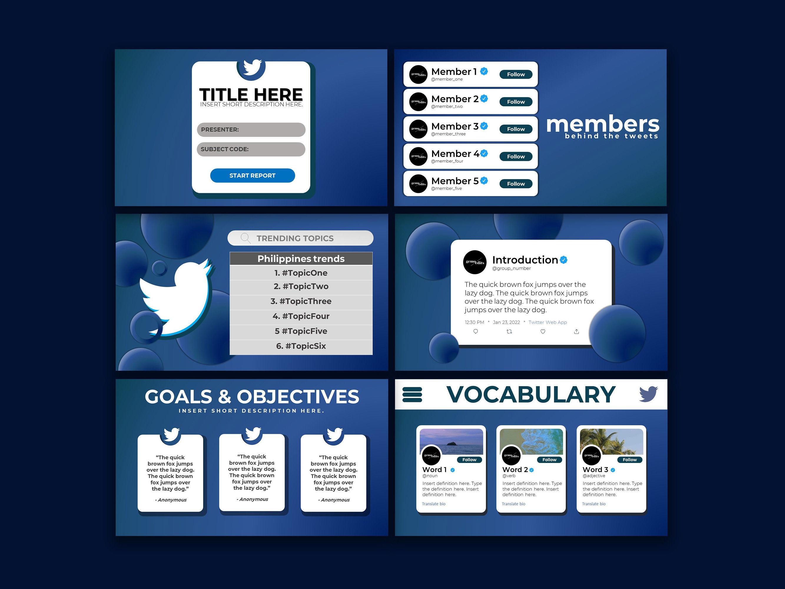 Twitter Inspired Powerpoint Template - Etsy