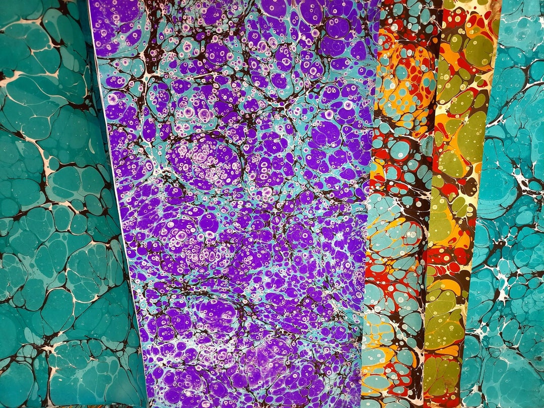 Hand Marbled Paper for Restoration and Bookbinding Decorative Paper for ...