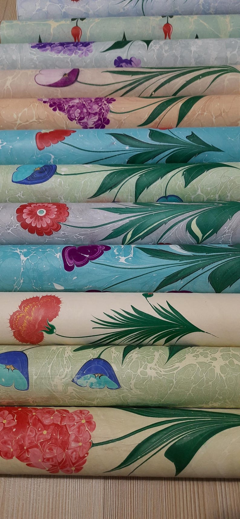 Frameable Marbled Papers and Marbled Paper for Restoration and ...
