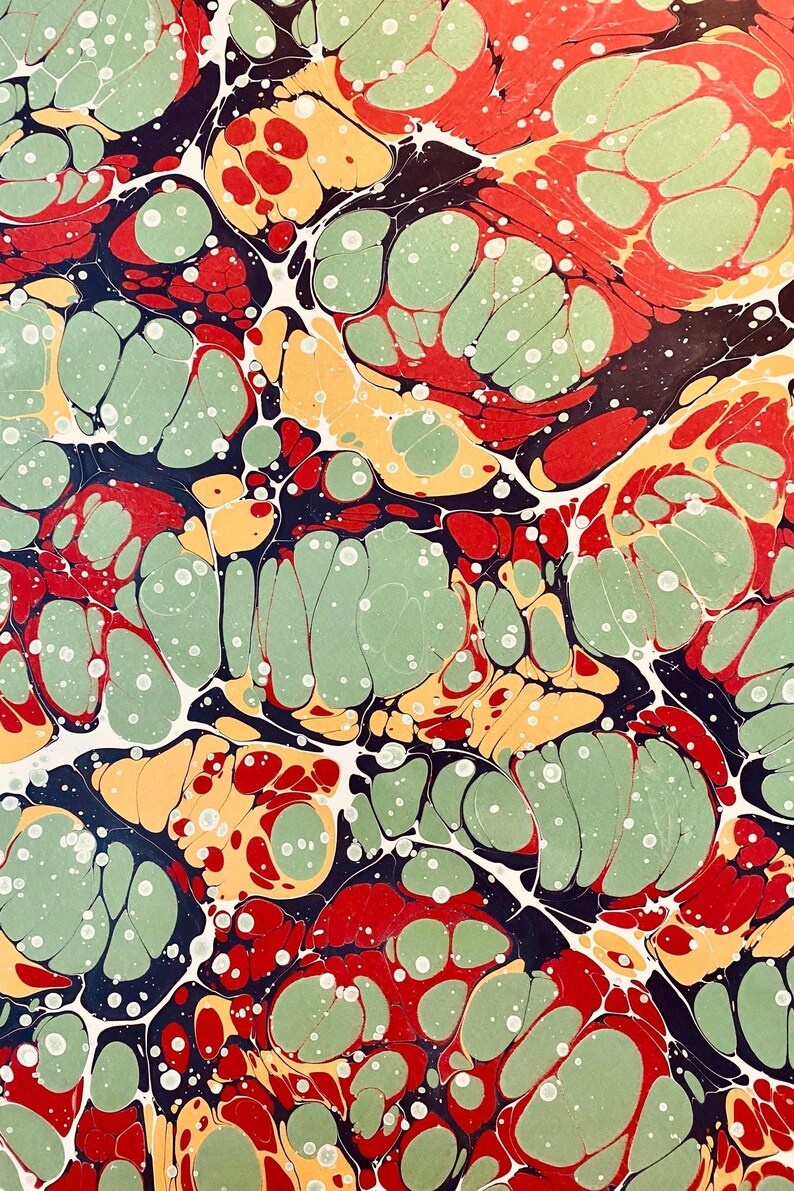 Hand Marbled Paper for Restoration and Bookbinding,decorative Paper for ...