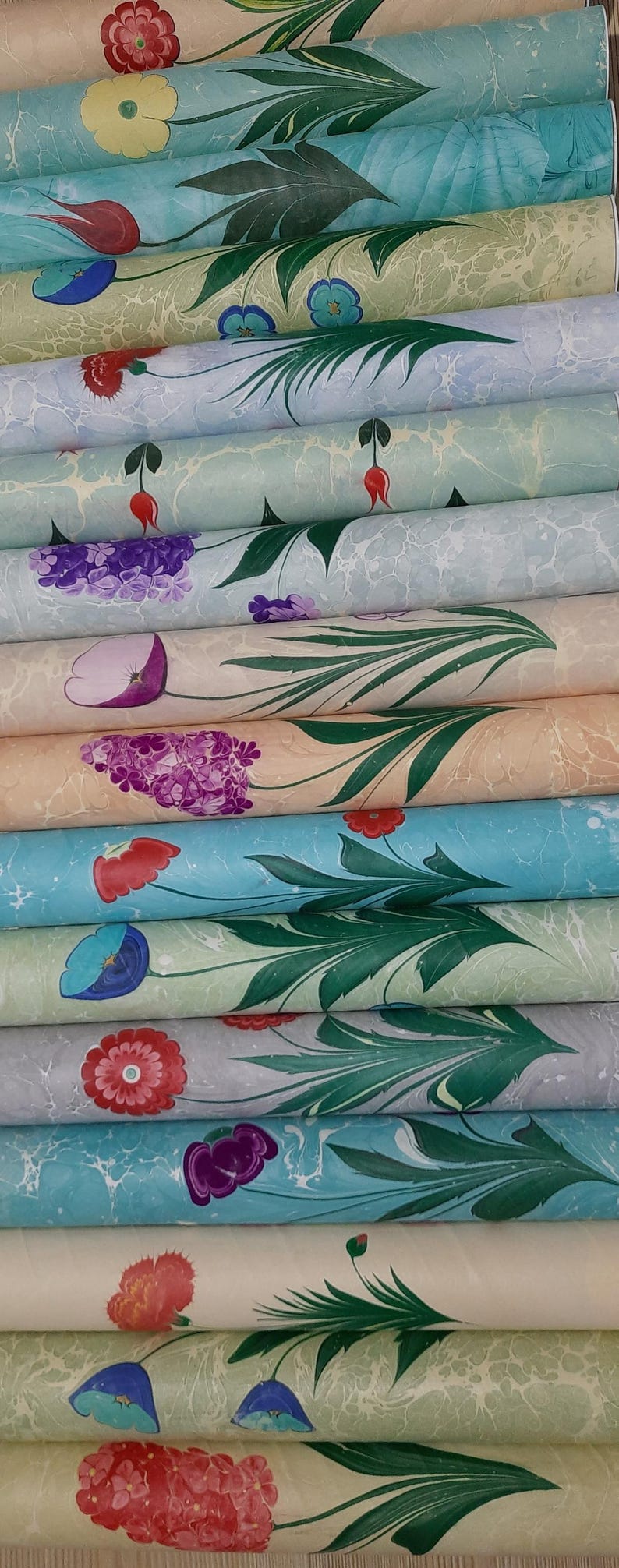 Hand Marbled Paper for Restoration and Bookbinding,decorative Paper for ...