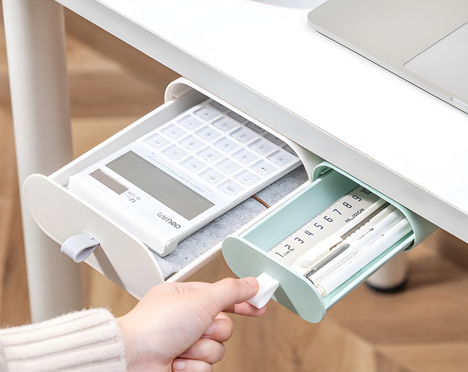 Wooden Desk Organizer With Drawer, Desktop Storage Box With Drawer ...